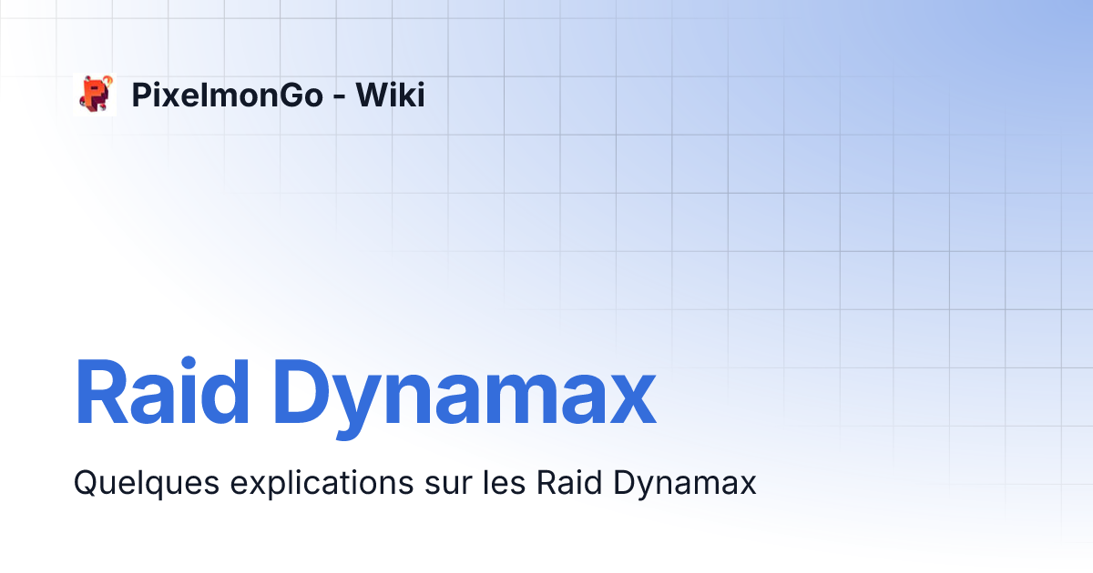 Raid Dynamax | PixelmonGo - Wiki